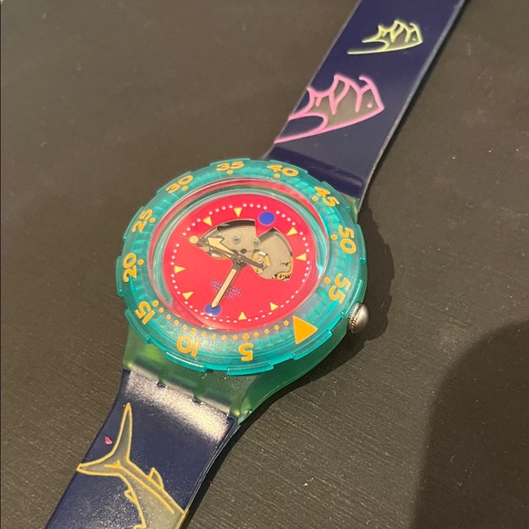 Swatch | Accessories | Vintage Swatch Watch Colorful Shark Themed Watch ...